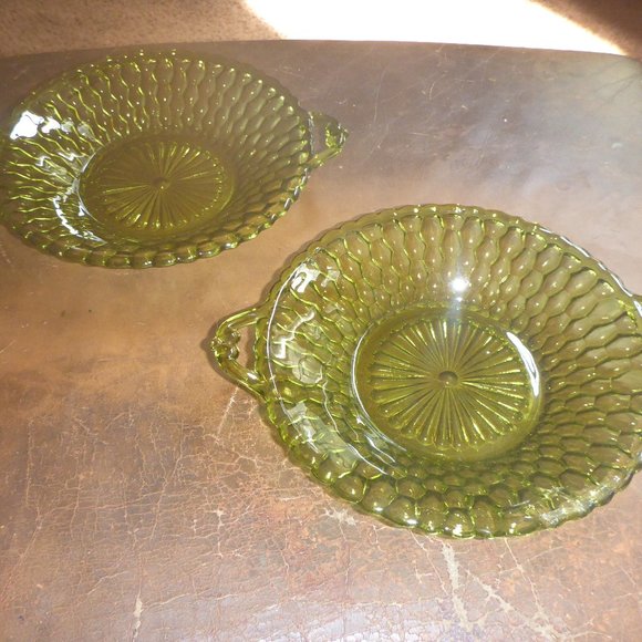 Vintage | Dining | 2 Vintage Green Glass Small Serving Dishes | Poshmark